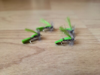 4 x Green Foam Floating Fry Fly Fishing Dry Trout Flies (DEADLY ) | eBay UK