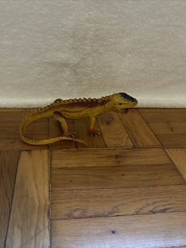 Yellow Lizard Dinosaur 10" Plastic Imperial Toy Figure Vintage 1980s ...