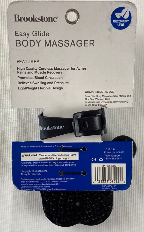 Brookstone Easy Glide Deep Body Massager 360º rotating steel massage ...