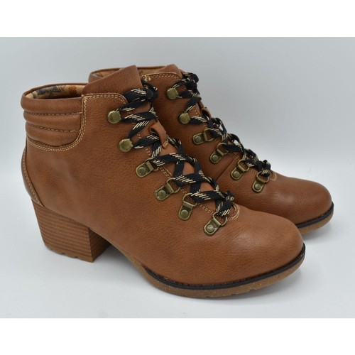 BOC Born Concept Womens Size 11 Alder Brown Block Heel Lace Up Booties ...