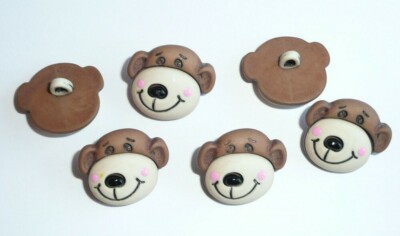 Monkey Fun Realistic 3-D Buttons - Max the Monkey (6 buttons) Monkey ...