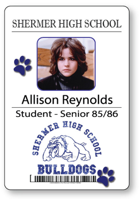 ALLISON REYNOLDS BREAKFAST CLUB NAME BADGE & BUTTON HALLOWEEN COSPLAY ...