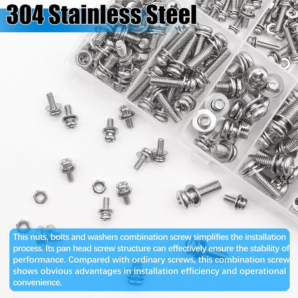 500PCS Small Nut and Bolt Assortment Kit,M2 M2.5 M3 M4 M5 Metric ...