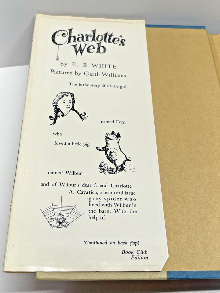 Charlotte’s Web by E.B. White Book Club Edition w/ Dust Jacket Harper ...