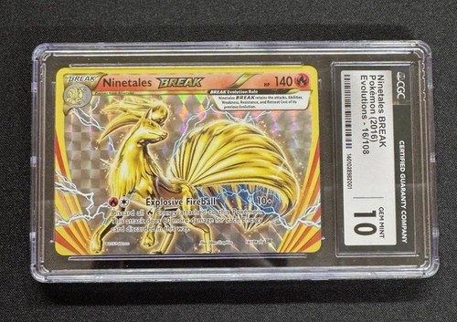 CGC 10 Gold Ninetales BREAK Holo 16/108 Evolutions 2016 Pokemon Card ...