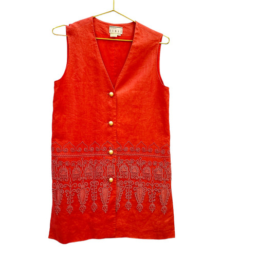 100% Linen Dress by Ann Tjian for Kenar size 6 - Gem