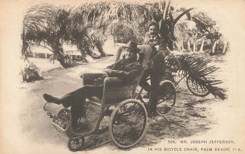 PALM BEACH FL-ACTOR JOSEPH JEFFERSON IN HIS BICYCLE CHAIR~1900s PHOTO ...