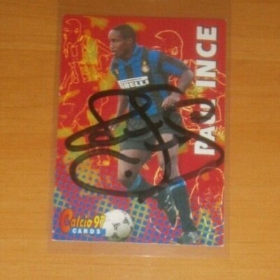 AUTOGRAPH PAUL INCE PANINI CALCIO 1997 INTER CARD ITALIA ENGLAND MAN ...