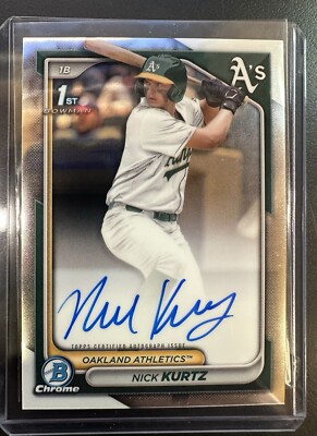 2024 Bowman Chrome Nick Kurtz 1st Bowman Autograph On Card Rookie Auto ...