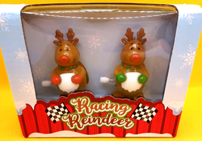 Wind Up Racing Reindeer Toy Novelty Fun Kids Family Gift Secret Santa ...