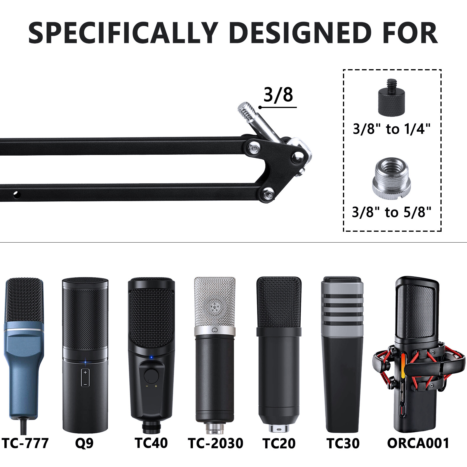 Geekria Microphone Boom Arm Mount for TONOR TC-777, TC20, TC30, TC-2030 ...