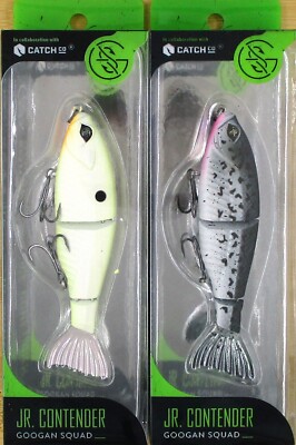(2) Googan Squad 4 1/2" Slow Sink 2/3 Oz Jr Contender Swimbait Lot Bone ...