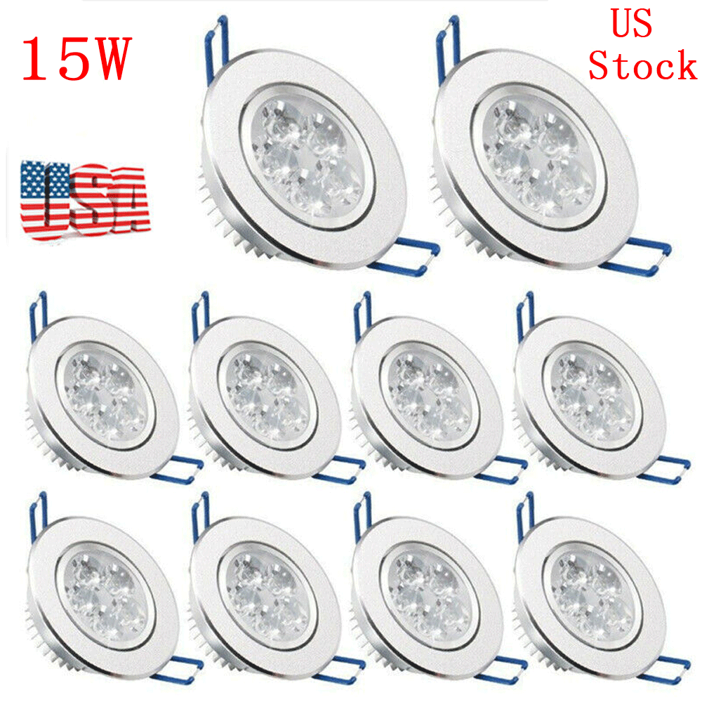 10X 15W LED Downlight 110V Dimmable 5Leds Spot Panel light LED Ceiling ...
