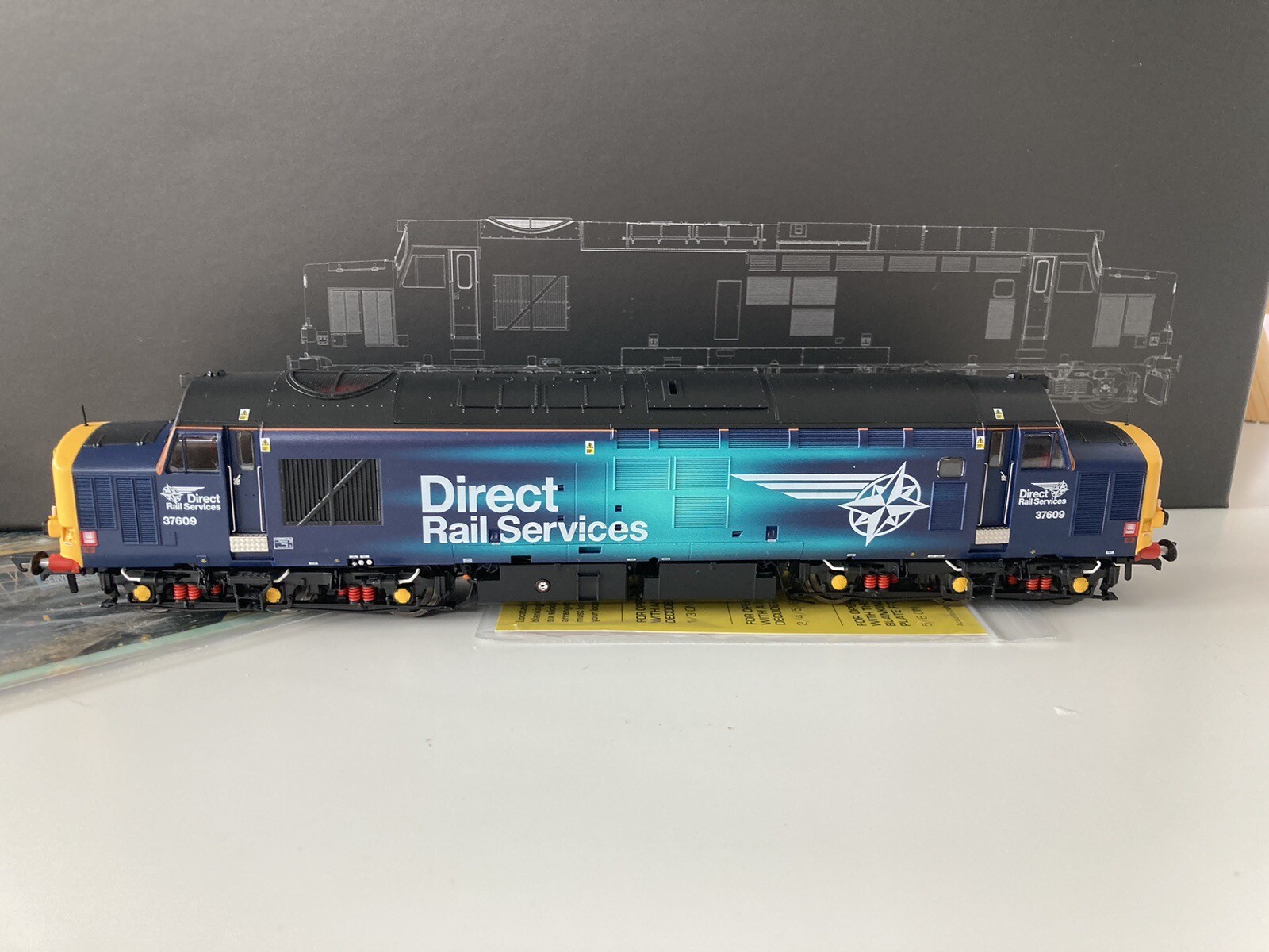 Accurascale ACC2316 OO Gauge Class 37/6 37609 Revised DRS Compass for ...