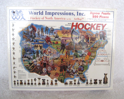 World Impressions Hockey of N. America 200 Piece Jigsaw Puzzle SEALED ...