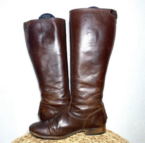 Frye Melissa Button 2 Leather Mahogany Riding Boots Size 7.5 | eBay