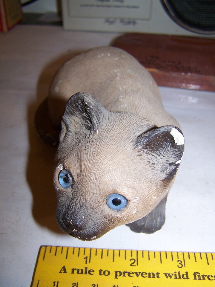 Sandicast Siamese Cat Figurine Sculpture Sandra Brue 1981 BLUE EYES | eBay