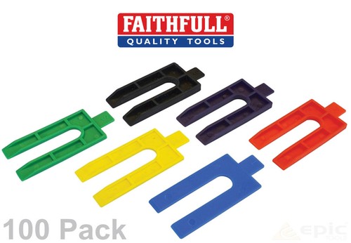 100 FAITHFULL Colour Plastic Packers Wedge Spacers Window/Glazing/Glass ...