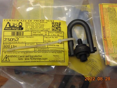 (1) ADB Hoist Ring 23052 Heavy Duty Ring 800 lb 5/16-18 Thread ...