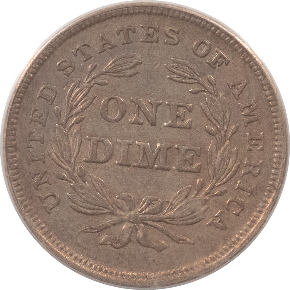1837 SEATED LIBERTY DIME, NO STARS - PCGS XF-45, OLD GREEN HOLDER ...