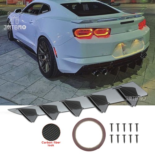 For Chevy Camaro Car Rear Diffuser Bumper Fins Spoiler Lips Carbon ...