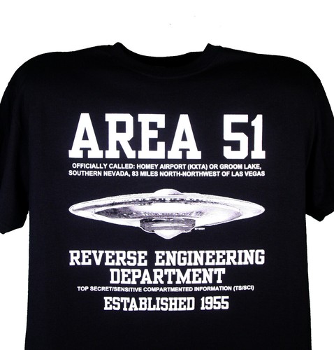 Area 51 T-Shirt Roswell Alien UFO Tee Space Abduction Reverse ...