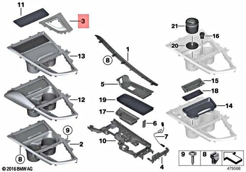 Genuine BMW F30 F31 F32 F33 F34 F35 F36 Cover Gear Selector Switch ...