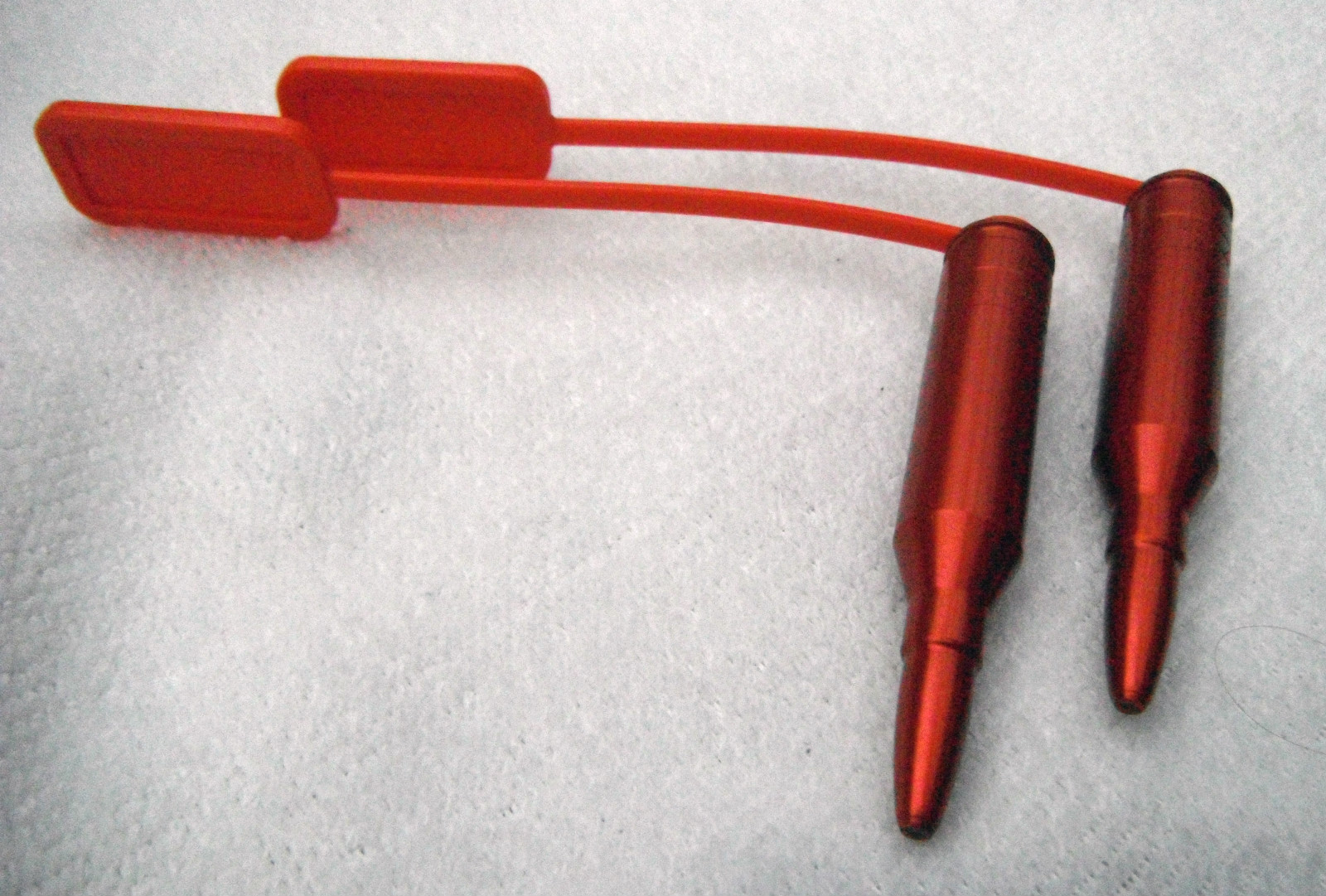 .243 Rifle Safety Flag PLUG Breech - Pack of 2 - RED Anodised Aluminium ...