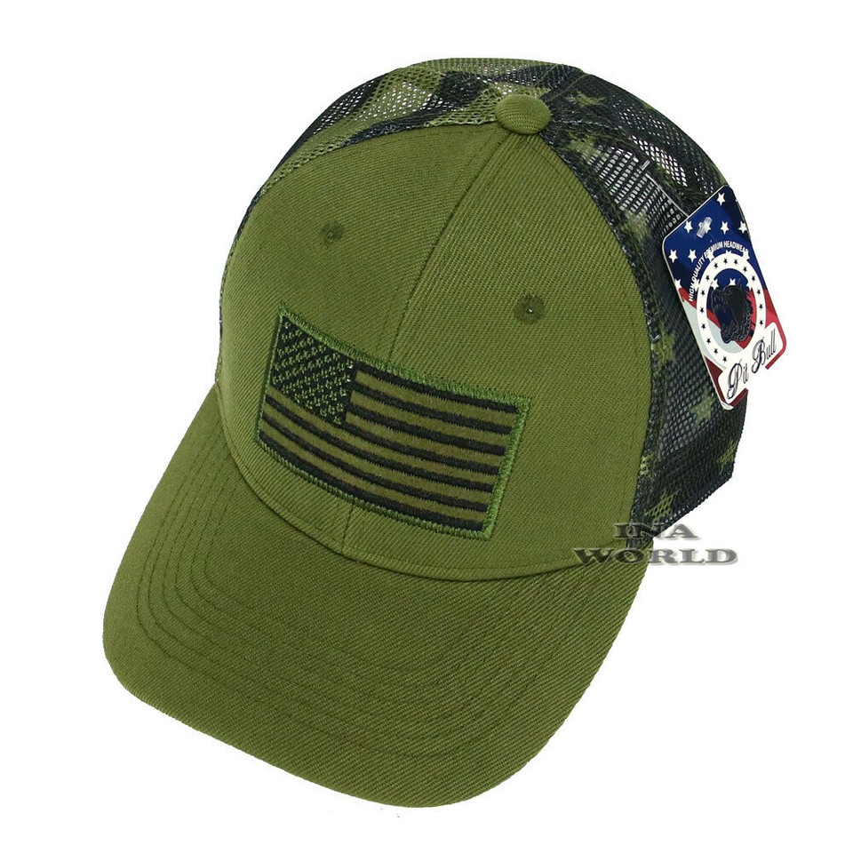 USA American Flag Hat Tactical Operator Military Flag Mesh Snapback ...