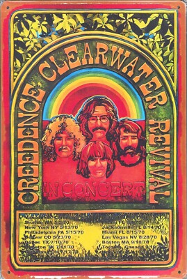 Creedence Clearwater Revival - CCR 1970 Tour Tin Metal Poster Sign ...