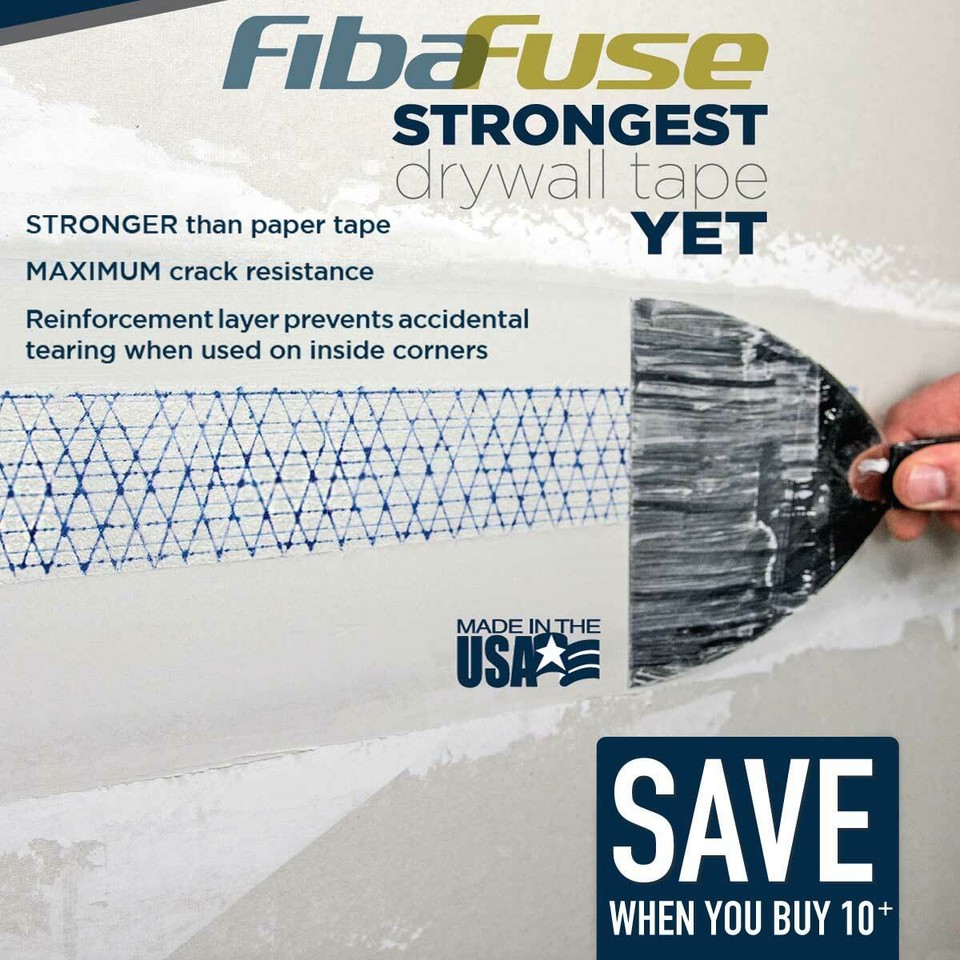 Fiba-Fuse MAX Reinforced Fiber Porous Drywall Tape - Extra Crack ...