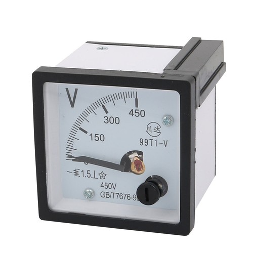 AC 0-450V Fine Tuning Dial Panel Analog Voltage Meter Voltmeter White ...