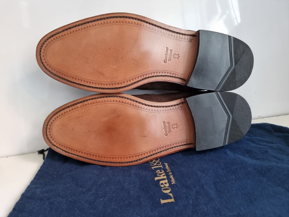 LOAKE SADDLE DESIGNER UK 7 EU 41 MENS BROWN SUEDE MOCCASIN LOAFERS ...