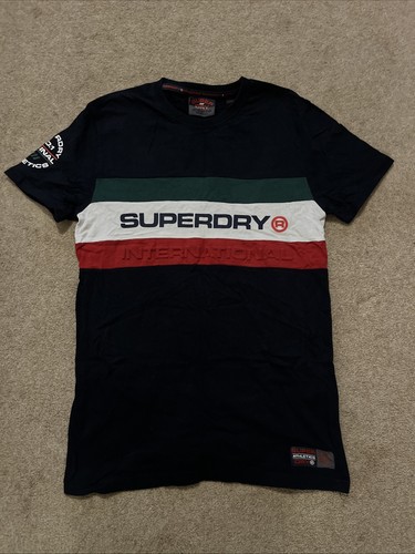 SUPERDRY The Original Athletic BR Mens Graphic T-Shirt Top M Black Colourblock | eBay UK