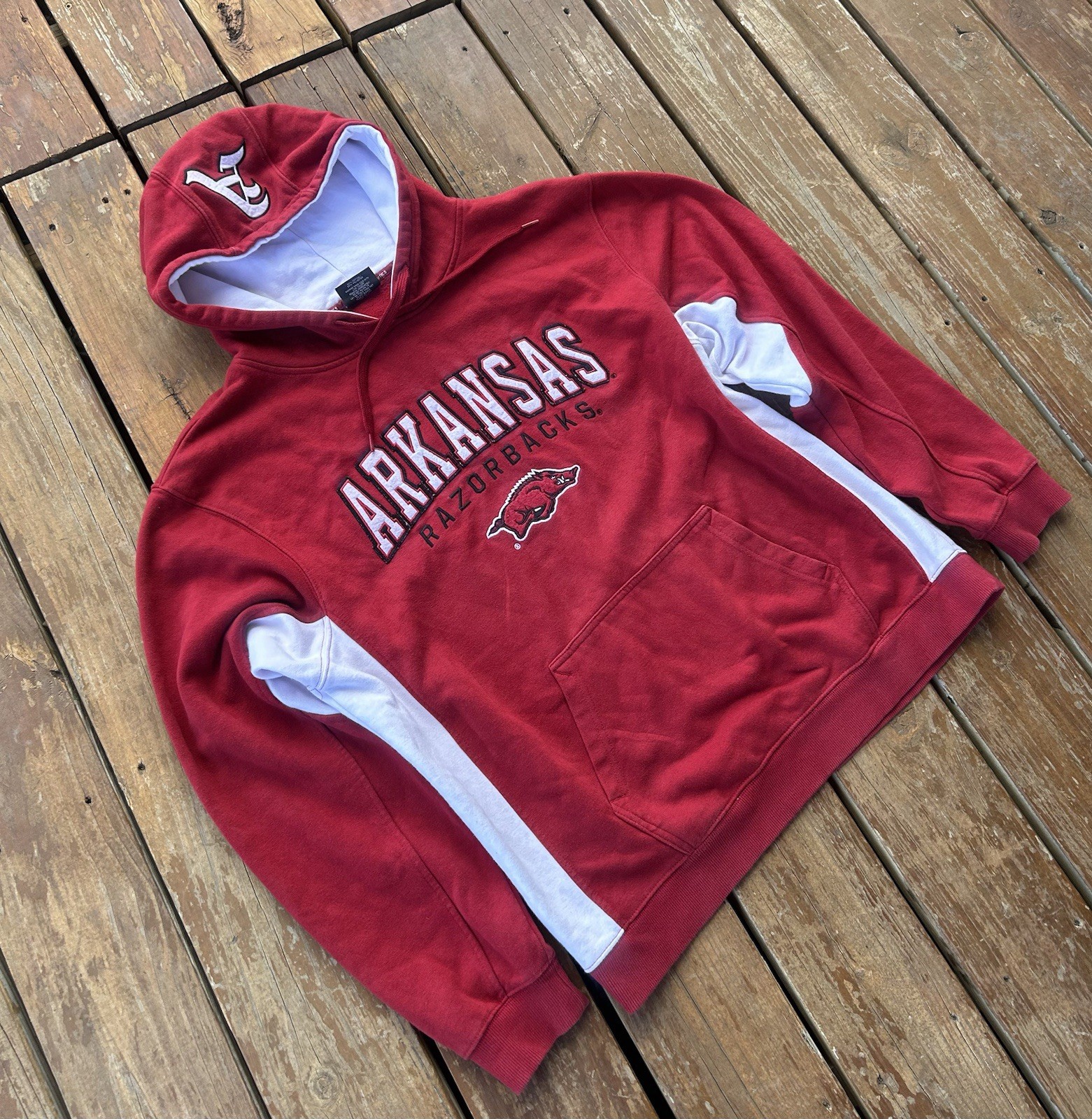 Rare vintage 1990 Arkansas razorbacks hoodie Size XL - Gem