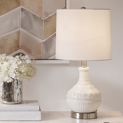 Gypsy Ceramic Table Lamps for Bedroom, Nightstand Light with Cotton ...