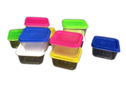 50pc 85ml Plastic Small Square Storage Containers COLORED Lid 6x5.5x3 ...