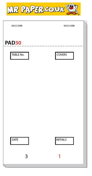 2 Ply Restaurant Order Pads / Food Order Pads (100 Pads per Box) PAD30 ...