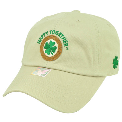 Happy Together Shamrocks Clover Leaf Beige Relaxed Hat Cap Lucky ...