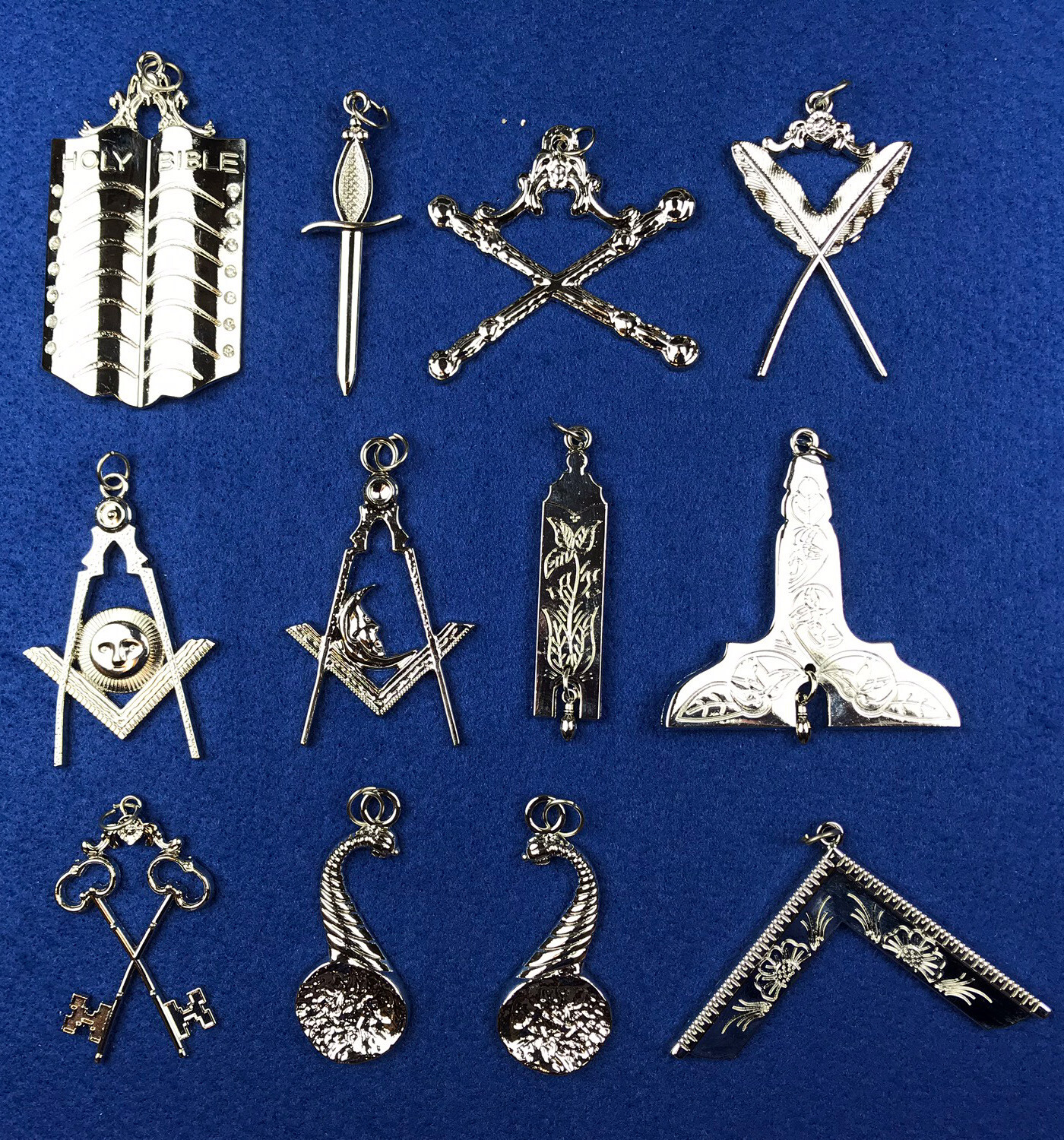 Masonic Blue Lodge Officer Collar Jewels Set of 12 | eBay UK