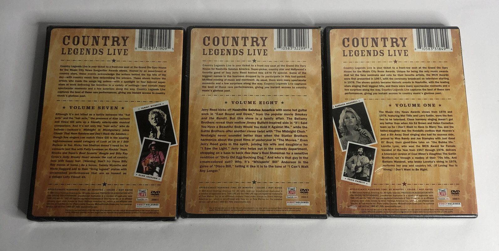 TIME LIFE DVD SET Country Legends Live: Volumes 1 7 8 Time Life ...