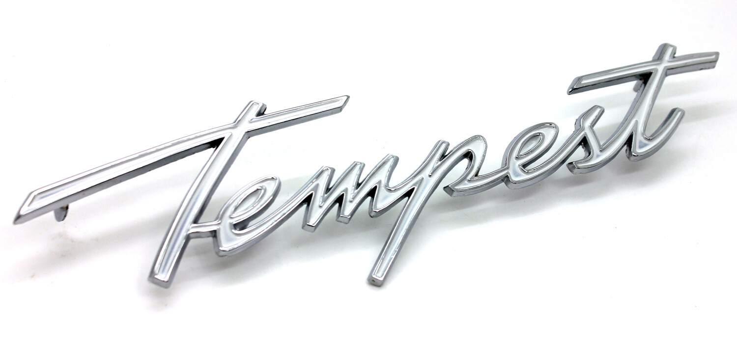 1961-1964 Tempest Rear Quarter Panel Script Left 1/4 Emblem Chrome Trim ...