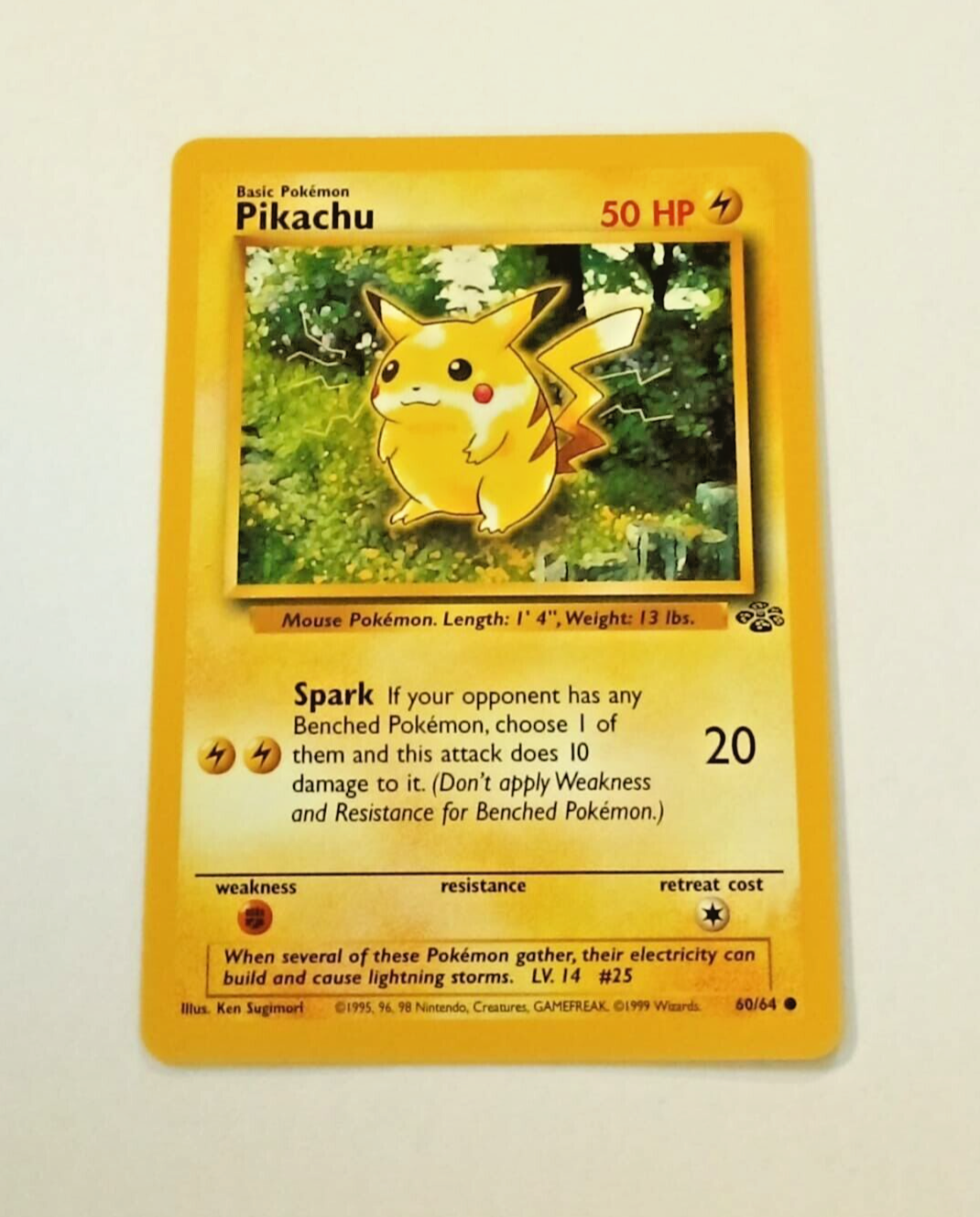 near mint original Pikachu Pokemon Card 1995 60/64 rare | eBay