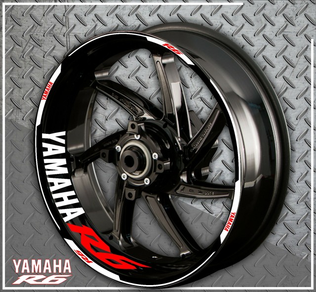 YAMAHA R6 YZF motorcycle wheel decals rim stickers set Reflective kit ...
