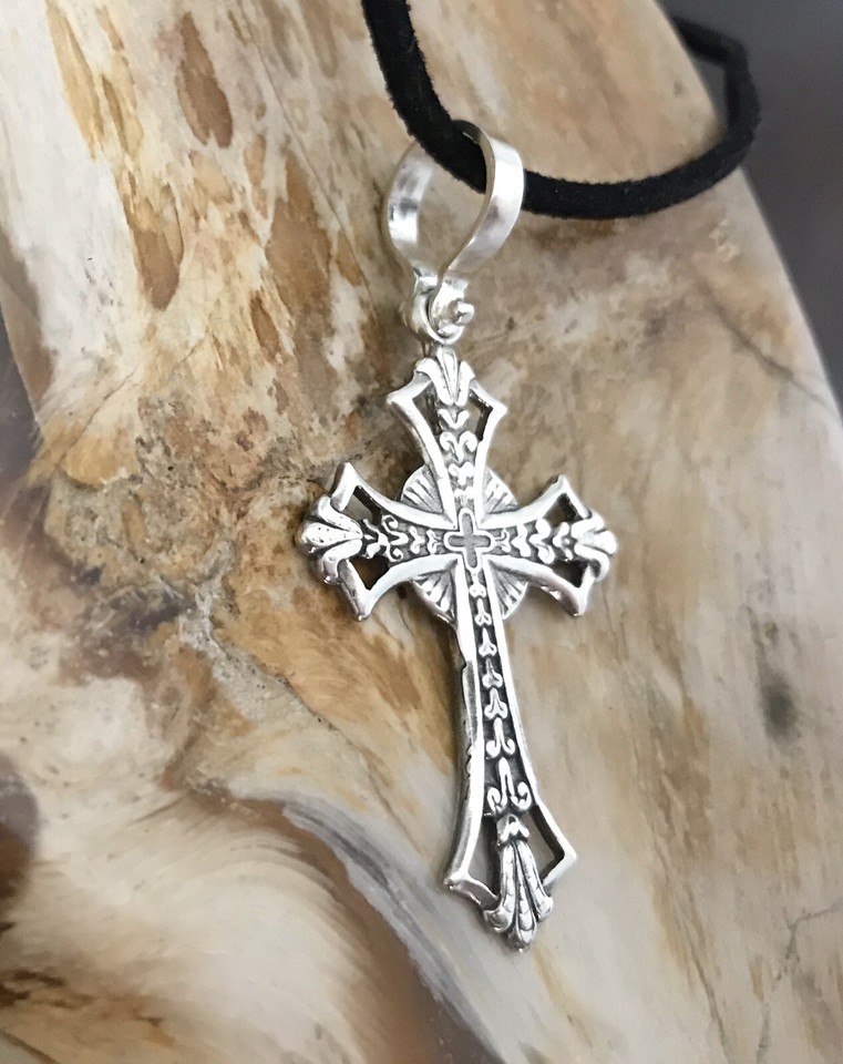 ATOCHA Coin Pendant Sterling Silver Filigree Cross Sunken Treasure Coin ...