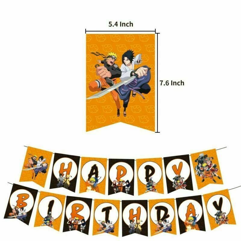 Anime Naruto Birthday Party Decorations Set,Banner Cake Topper Balloons ...