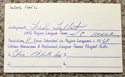 Fred Talbot signed card - Yankees A's debut 1963 - | eBay