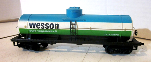 Vintage TYCO HO Scale Wesson Oil Tank Car Blue Hong Kong Model Train ...
