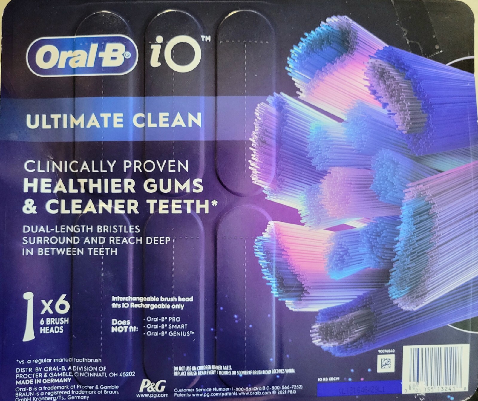 Oral-B iO Toothbrush Replacement Head - 80344648 (6 Pack) for sale ...