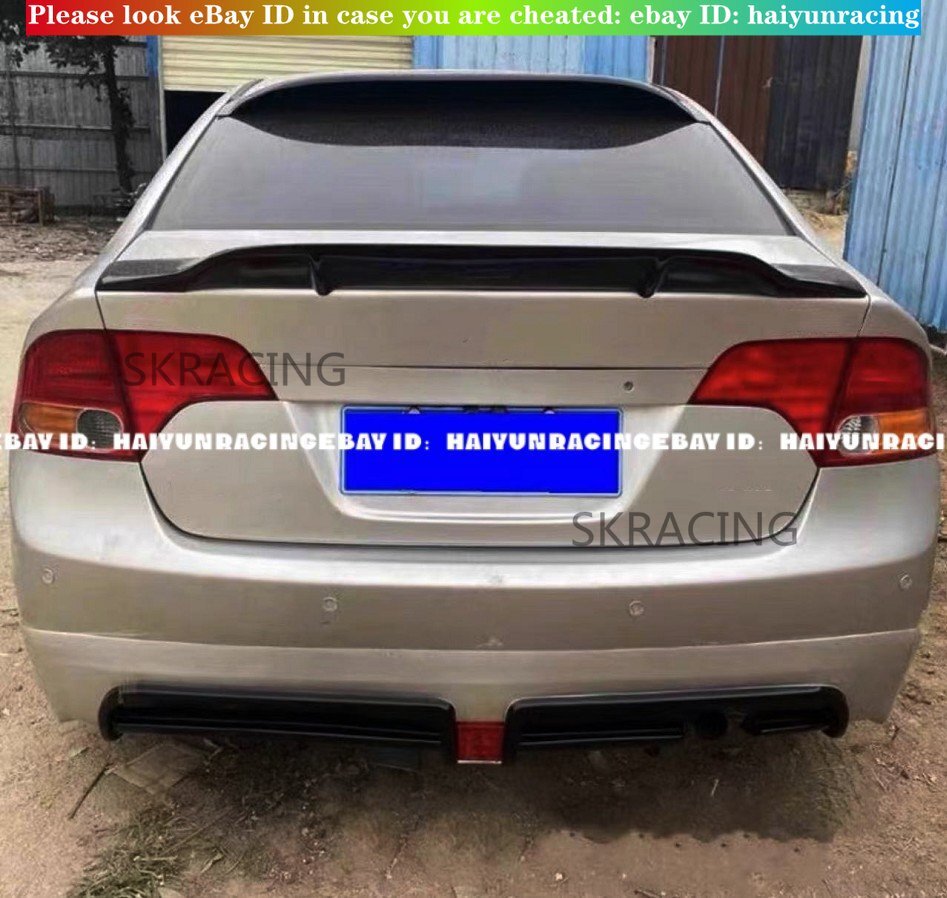 Fits 06-11 Honda Civic 8th Gen Sedan 4-Door Pearl White Rear Trunk ...